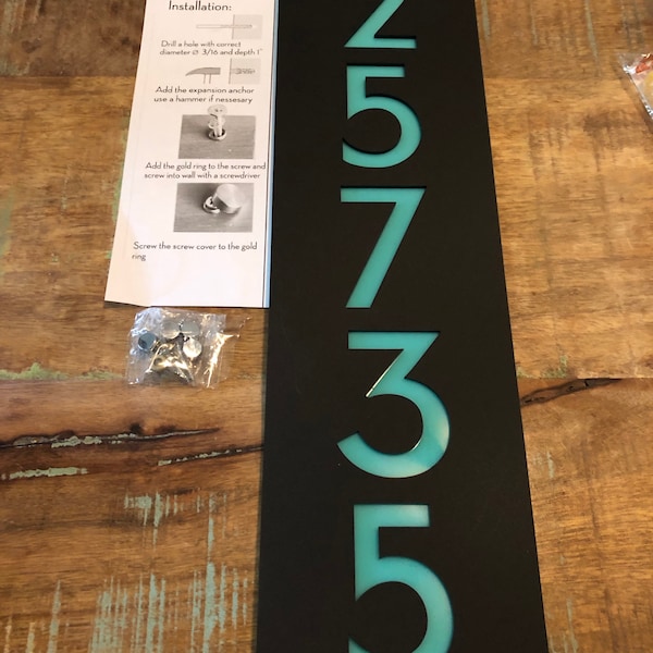 Five Number Vertical, Address Sign, Modern House Numbers, Address ...