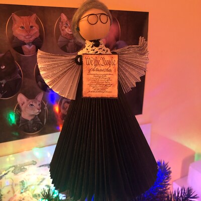 RBG Angel Tree Topper, RBG Doll, Memorial, Supreme Court, Book Angel ...