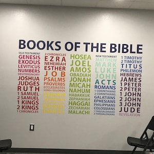Books of the Bible Wall Decal Youth Room Church Colorful Vinyl Decor ...