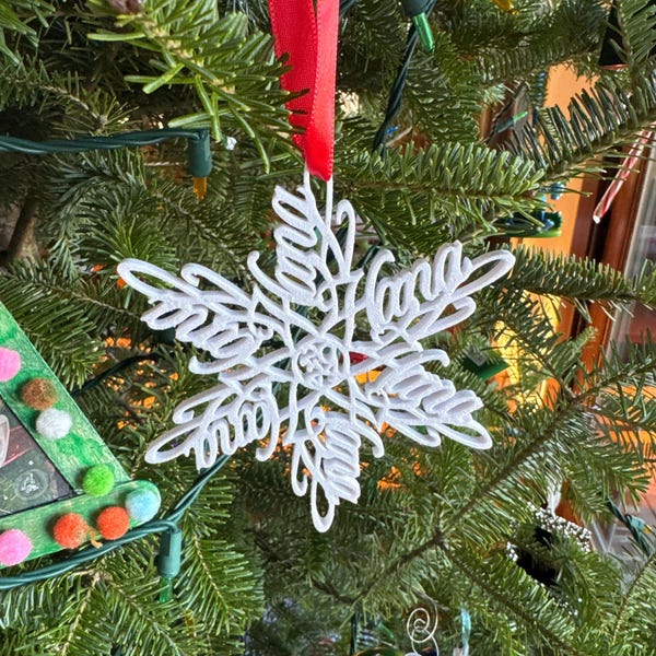 Custom Name Snowflake Ornament Personalized Christmas Ornament Name ...