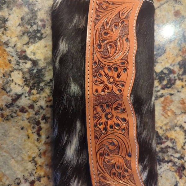 THE Bandera-western Tooled Leather Wallet-cowhide Leather Wallet With ...