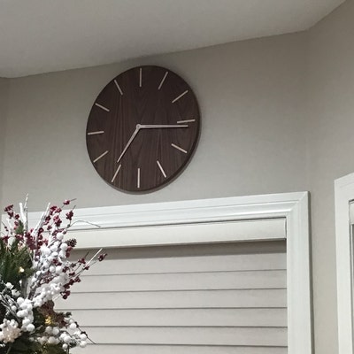 Mid Century Wall Clock Wood Large Wall Clock Diameter up to 20 Inches ...