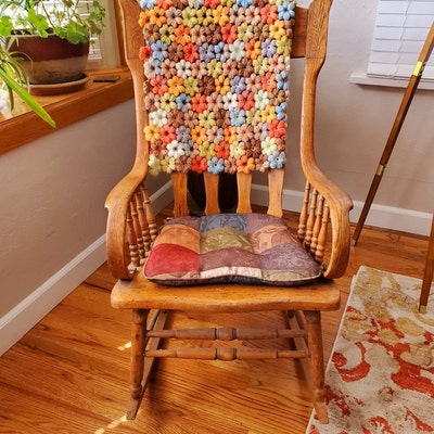 Handmade Crochet Floral Afghan, Crochet Floral Blanket, Multicolour ...