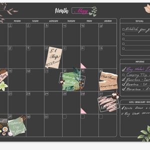 Digital Calendar, Monthly Planner Goodnotes Template, Undated iPad ...