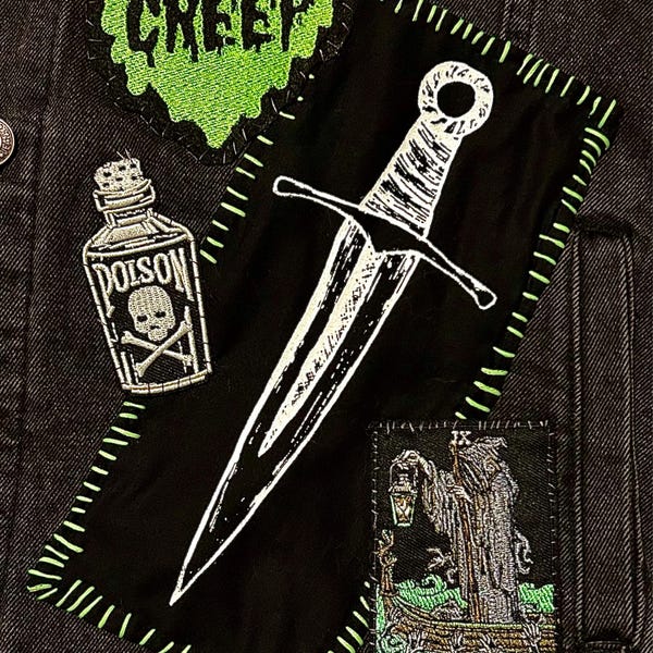 Goth Girlfriend Golden Retriever Boyfriend Heart Halves Patch ...
