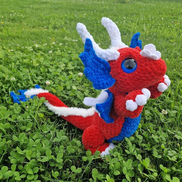Standing Playful Dragon Pattern, Crochet Dragon Pattern, Customizable ...