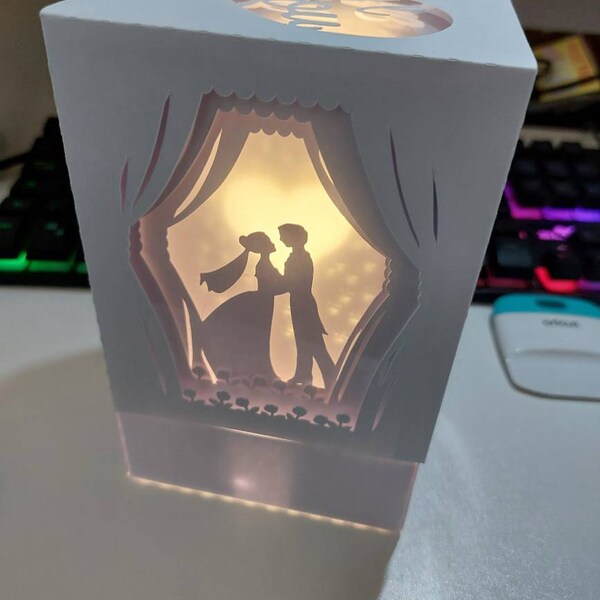 Love 5 Sided Paper Cut Light Box Template, Shadow Box, 3D Lanterns ...