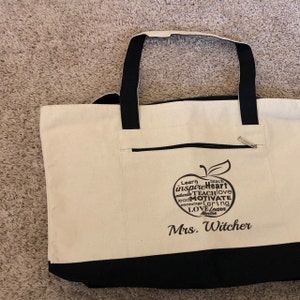 Teacher Canvas Tote Bags, Personalized Custom Teacher Totes, Teacher ...