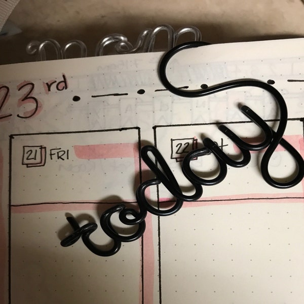 Wire Today Planner Clip - Personalized Planner Marker - Page Marker ...