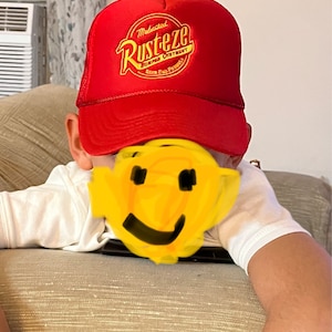 RUSTEZE Custom Trucker Adjustable Cap Disney Cars Hat Red Hat Lightning ...