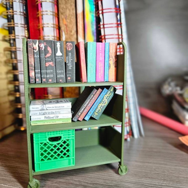 1/6 Scale 3 Shelf Mini Library Cart/ Mini Brands Books / Mini Books ...