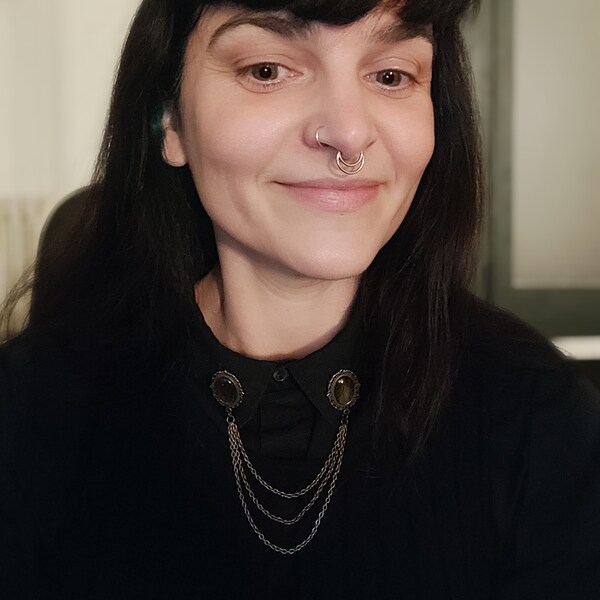 Collar Pins With Bronze Metal Chains, Collar Chain Pins for Shirts With ...