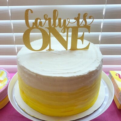 Any Name One Cake Topper Cake Decoration Glitter Party - Etsy