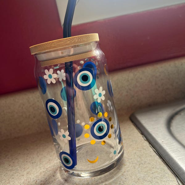 Boho Blueberry Beer Can Glass, Beer Can Glass, Beer Glass, Libbey Glass ...