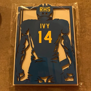 Personalized Football Player Wood Sign - Etsy
