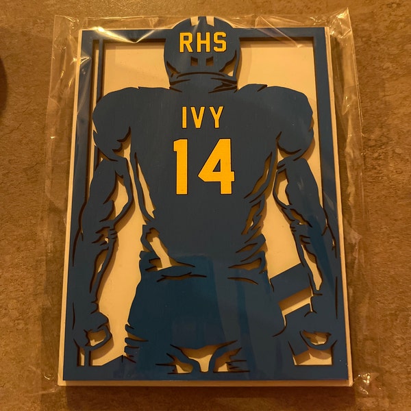 Personalized Football Player Wood Sign - Etsy