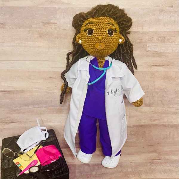 Handmade Doll Clothes Hospital Scrubs With Mask Nurse Doctor Fit 18 ...