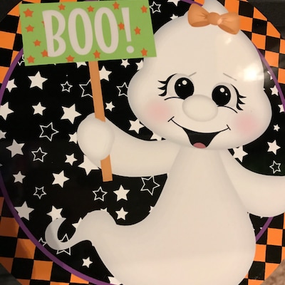 Round BOO Halloween Wreath Sign, Wreath Signs, Personalize It by Pam ...