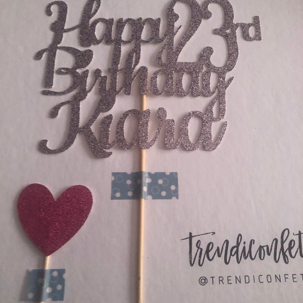ANY NAME Happy 23rd Birthday Cake Topper, Birthday Cake Topper, Custom ...