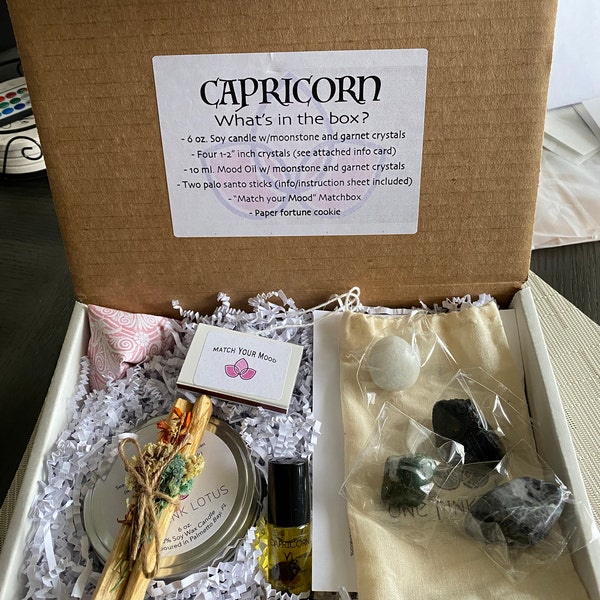CAPRICORN GIFT BOX - Zodiac Astrology Kit, Birthday or Special Occasion ...