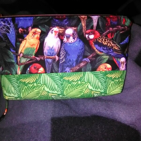 Colorful Birds Zipper Pouch With Wristlet - Etsy