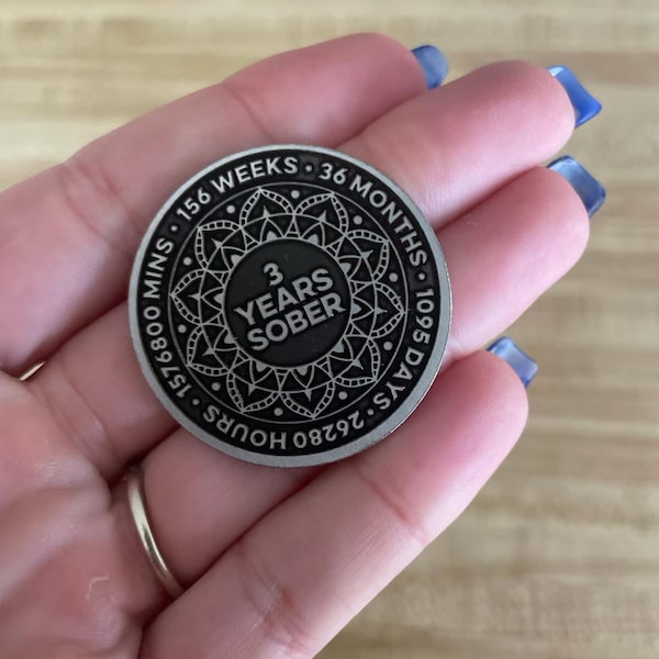 Three Months Sober Sobriety Coin - Etsy