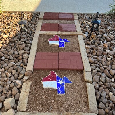 Texas Flag Stepping Stone With Mosaic Top - Etsy