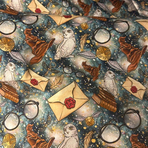 Wizard Fabric, Wizard Prints, Owl Fabric, Magic Fabric, Wizards Fabric ...