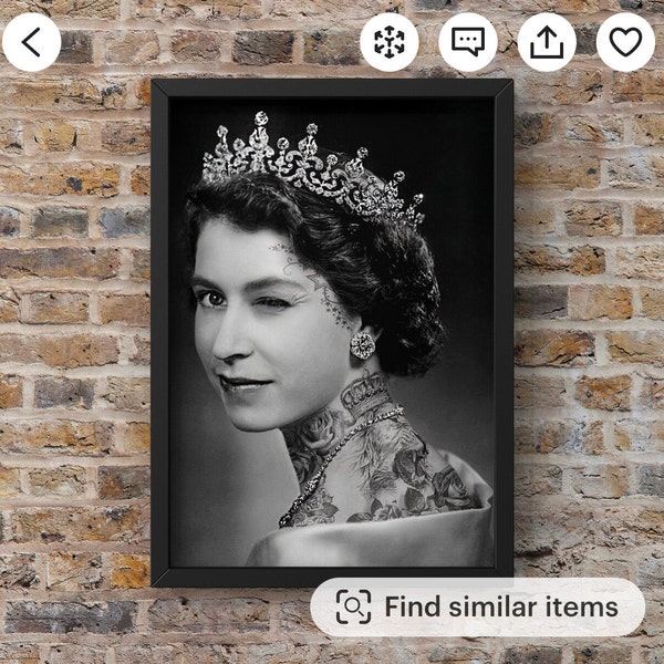 Punk Queen | Queen Elizabeth | Home Decor | Wall Art Print | Limited ...