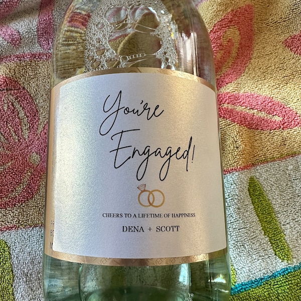 Engagement Wine Label/engagement Gift/personalized Engagement Wine ...
