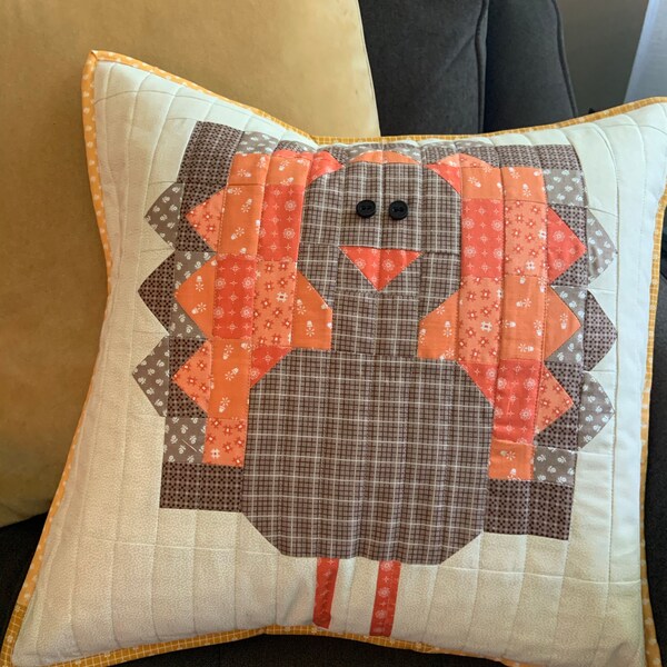 Gobble Gobble Turkey Pillow Cover || Fall Quilted Pillow Cover PDF ...