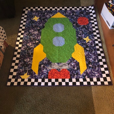 Rocket Baby Quilt Pattern, 3 Sizes: 36x42, 24x28, 48x56, Little Boy ...