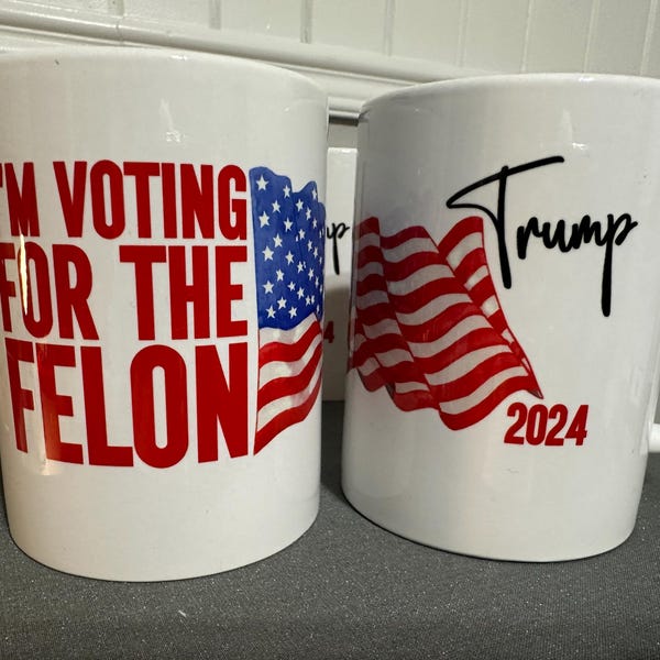Trump 2024 Mug Wrap I'm Voting for the Felon USA Flag PNG Sublimation ...