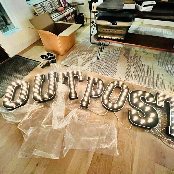 Large Gold Light up Marquee Letters Vintage Lighted Bulbs Sign - Etsy