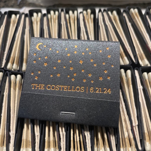 Personalized Party Favor Matchbooks - Under the Stars - Wedding Favor ...