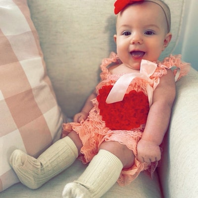 1st Valentine's Day Outfit Petti Romper-petti Romper With - Etsy