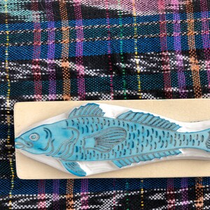 Hand Carved Rubber Stamp fish, DIY, Printmaking, Card Design, Gift for ...