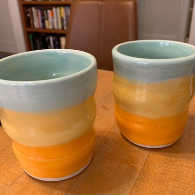 White Stoneware Sunset Ceramic Bump Shot Glass - Etsy