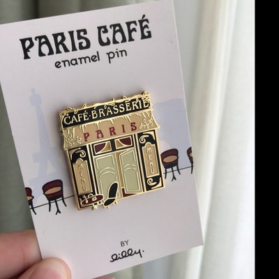 Paris Cafe Hard Enamel Pin, Parisian France Inspired French Coffee Shop ...
