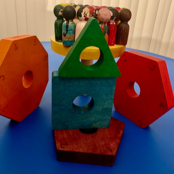 Shape Stacker - Color or Unfinished - Etsy