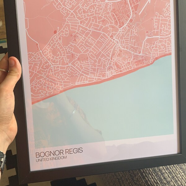 Bognor Regis, United Kingdom Map Print Many Colours Fast Delivery ...