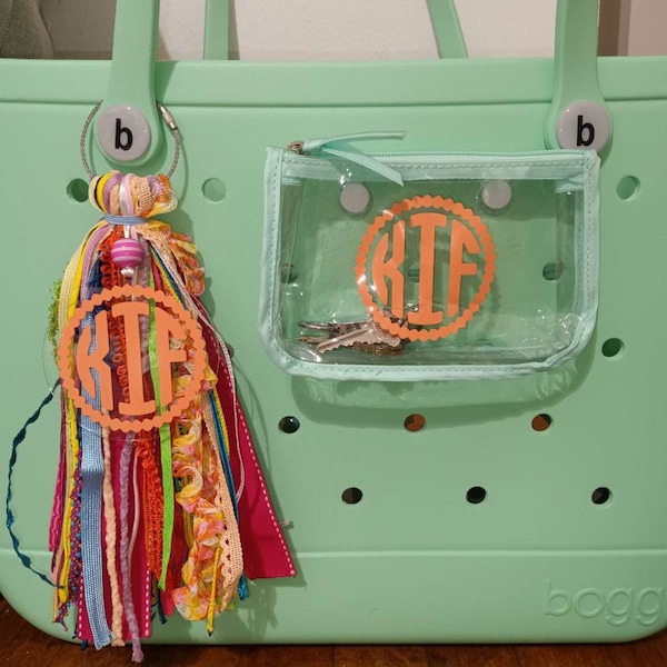 BOGG BAG Bundle of 3; Monogrammed Bogg Bag Charm, 5" Decal Only and a 3 ...