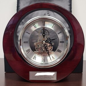 Custom Engraved Gold Gear Wedding Anniversary Clock Retirement Birthday ...