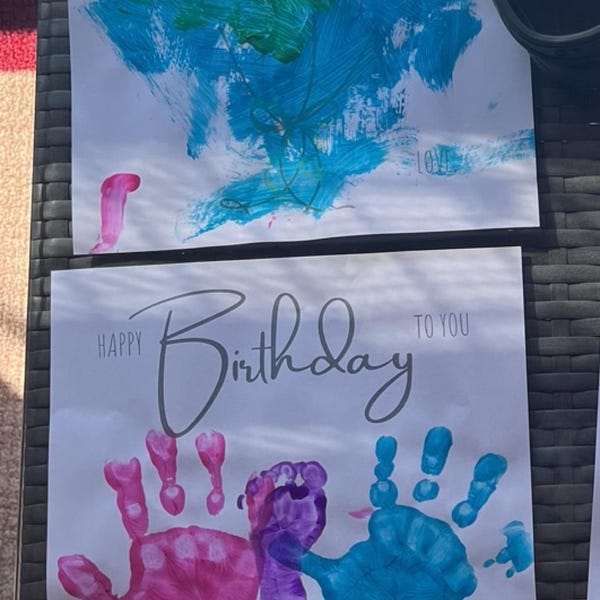 Happy Birthday Handprint Art, Custom Birthday Gift, Handprint Keepsake ...