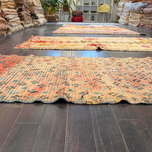 Moroccan Colorful Rag 5x7 Wool Carpet | Area Colorful Rug Runner | Boho ...