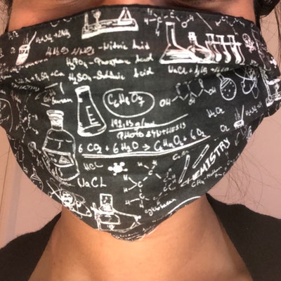 Science Face Mask Chemistry Biology Scientist Adjustable Ear Elastic ...