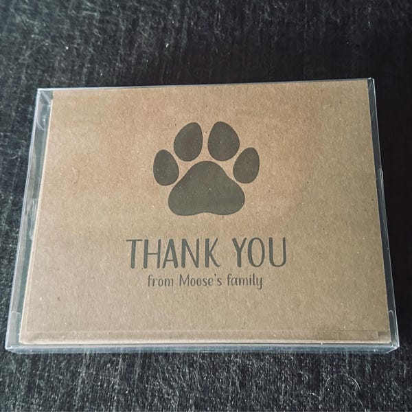 Custom Paw Prints Thank You Cards With Envelopes, Dog Thank You Notes ...