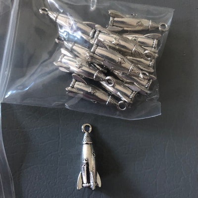 12 Rocket Charms Antique Silver Tone 3D Charms-rs955 - Etsy