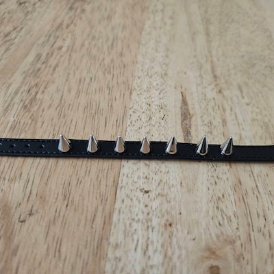 Spiked Skull Wristband Studded Genuine Leather Bling Skull Buckle ...