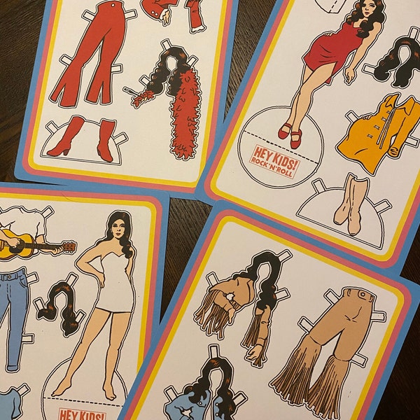 Bobbie Gentry Paper Doll Cut-out - A5 Art Cards - Etsy
